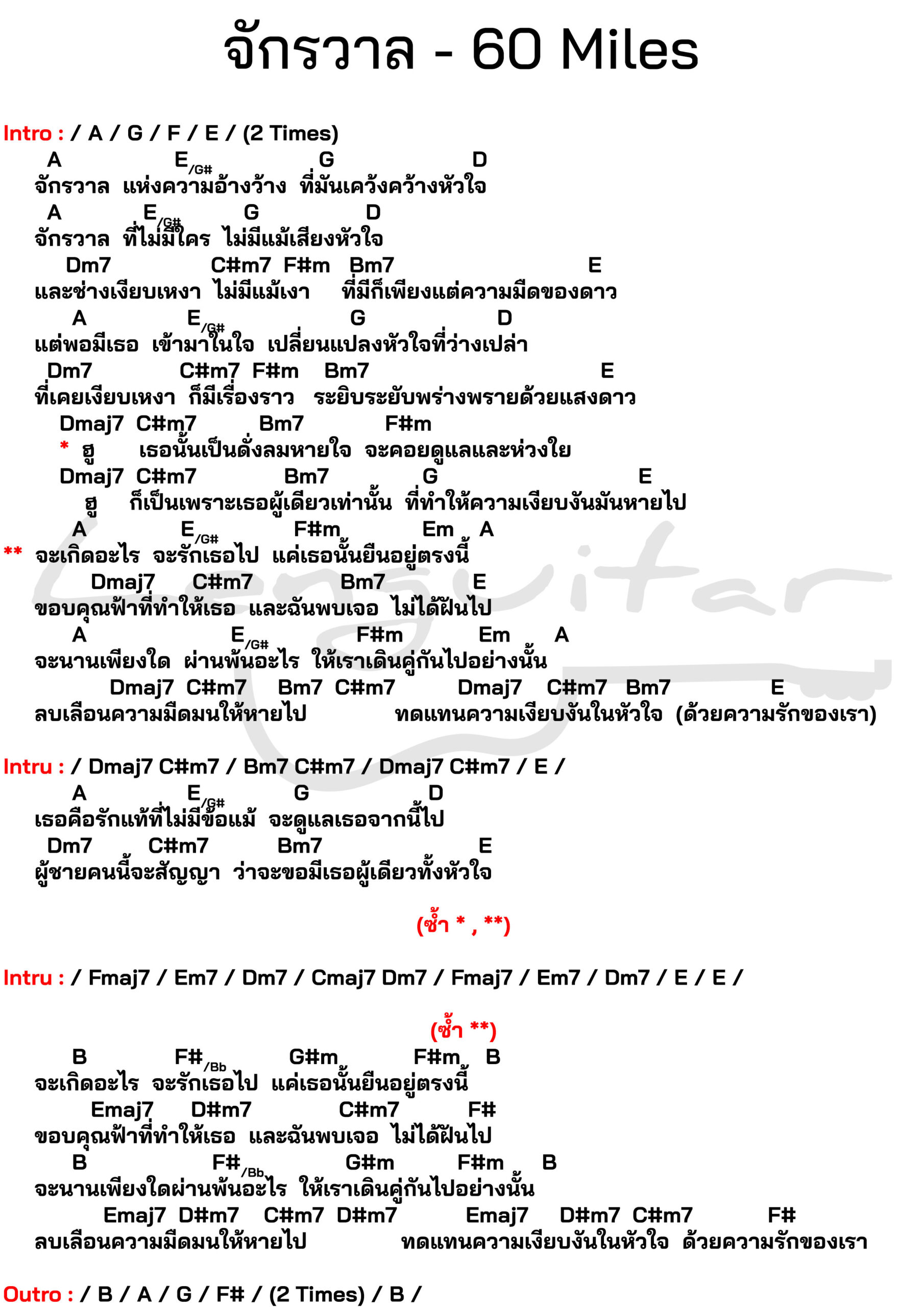 คอร์ดเพลง - Lenguitar